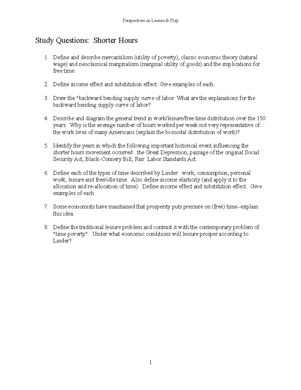 12Study Q - Shorter Hours - Perspectives on Leisure & Play Study ...