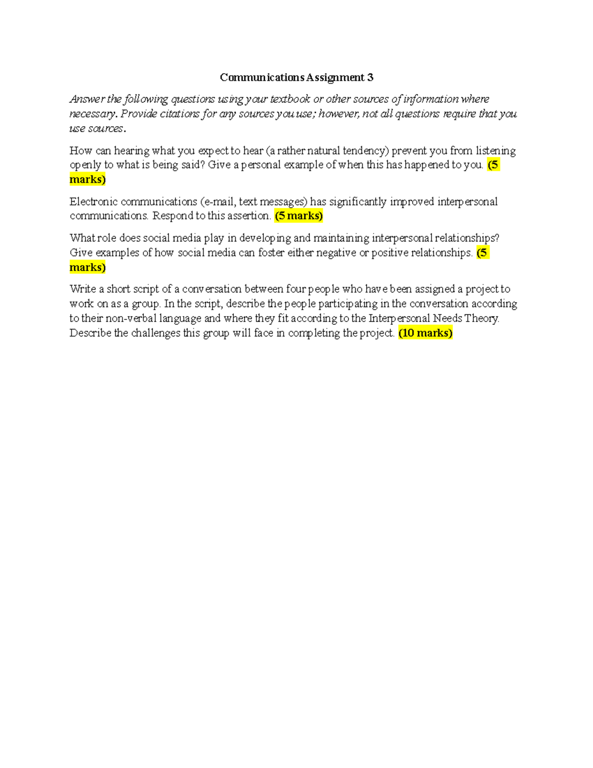 W21 Communications Assignment 3 - Communications Assignment 3 Answer ...