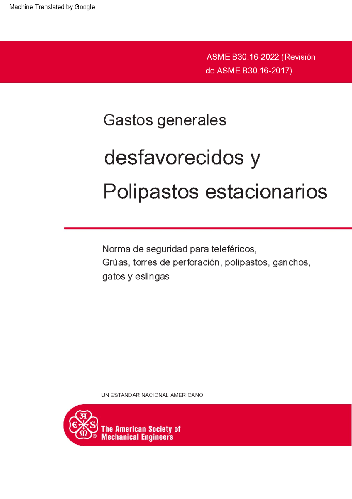 ASME B30.16 polipastos - Grúas, torres de perforación, polipastos ...