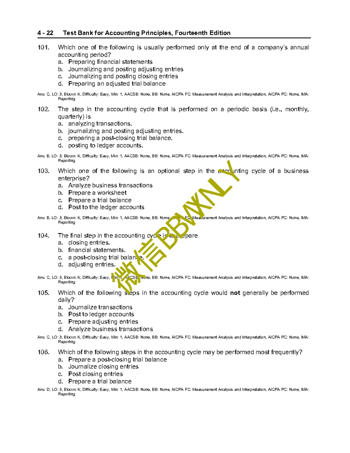 Accounting principles 14th edition by weygandt tb 391 - 4 - 22 Test ...