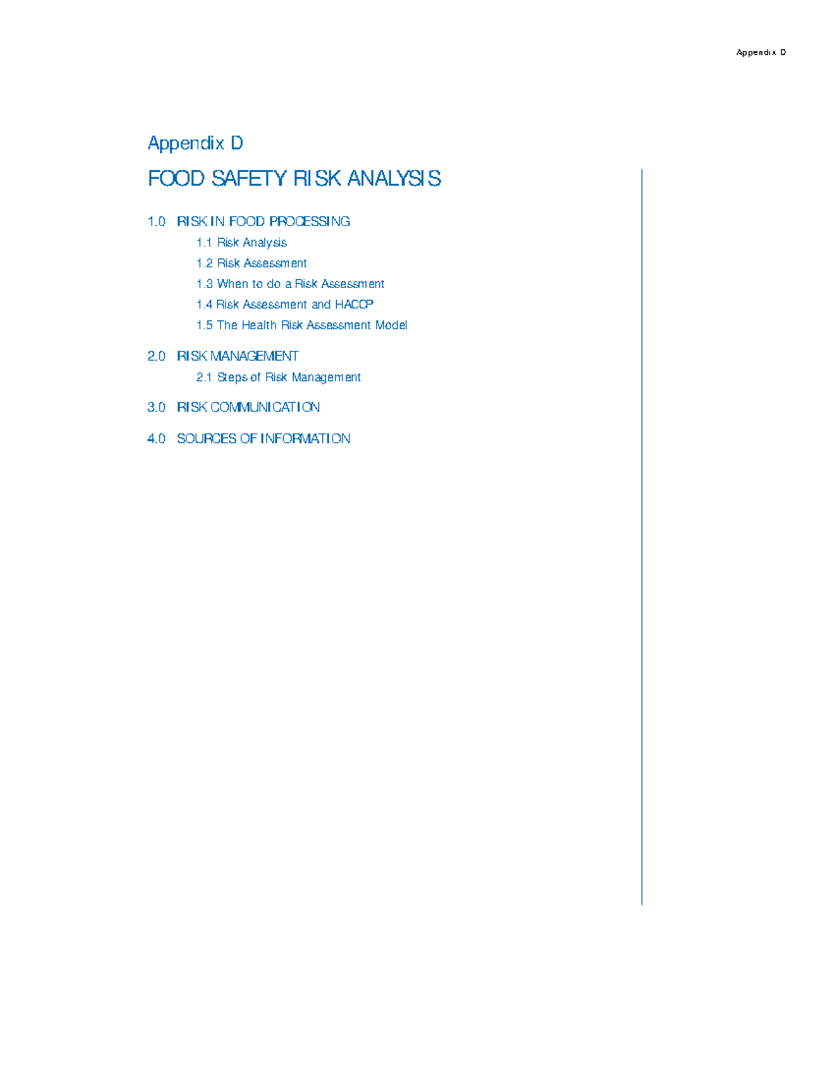 Food Safety Risk Analysis - Appendix D FOOD SAFETY RI SK ANALYSI S 1 RI ...