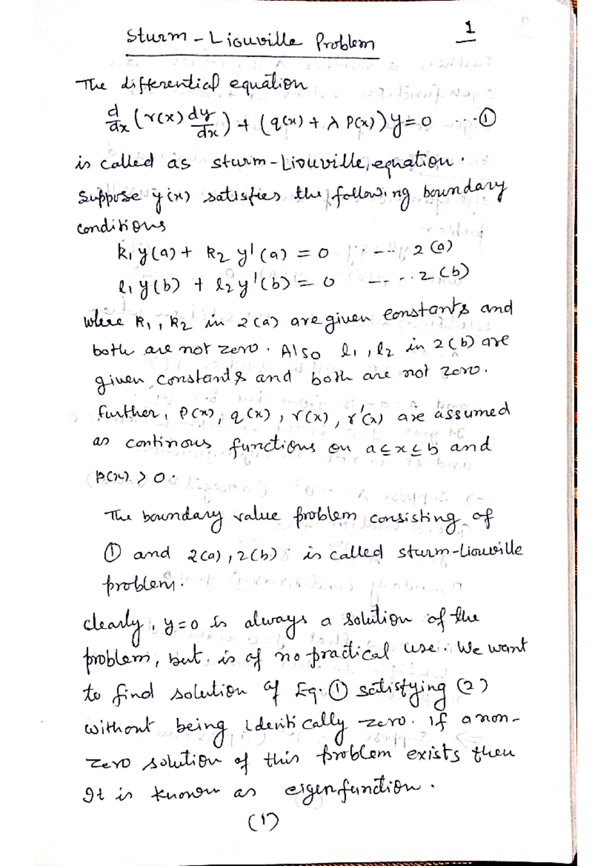 Sturm-Liouville Problem - probability and statistics - Studocu