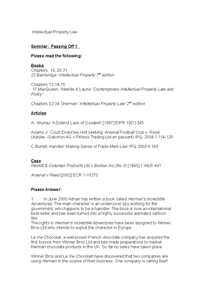 IP overview - summary - INTELLECTUAL PROPERTY LAW: IP ESSSENTIALS ...