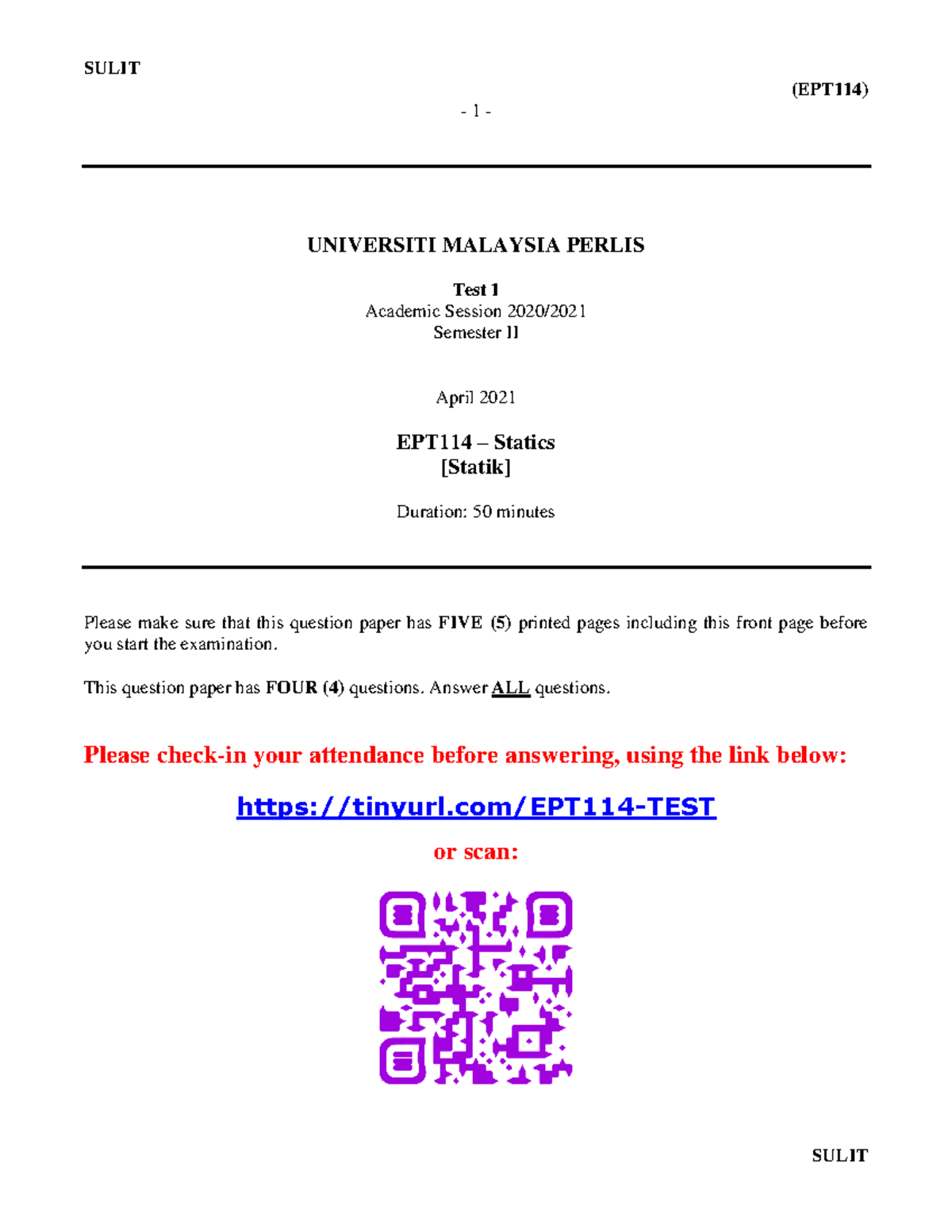 Test1 - hcncfhnxhnx - (EPT114) - 1 - UNIVERSITI MALAYSIA PERLIS Test 1 ...