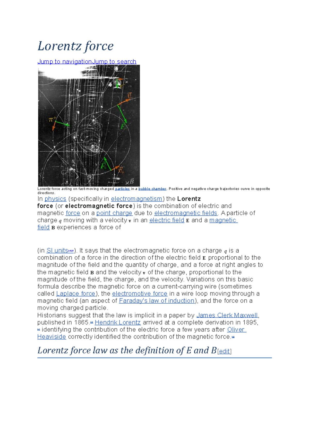 Lorentz force - swetha - Lorentz force Jump to navigationJump to search Lorentz force acting on ...