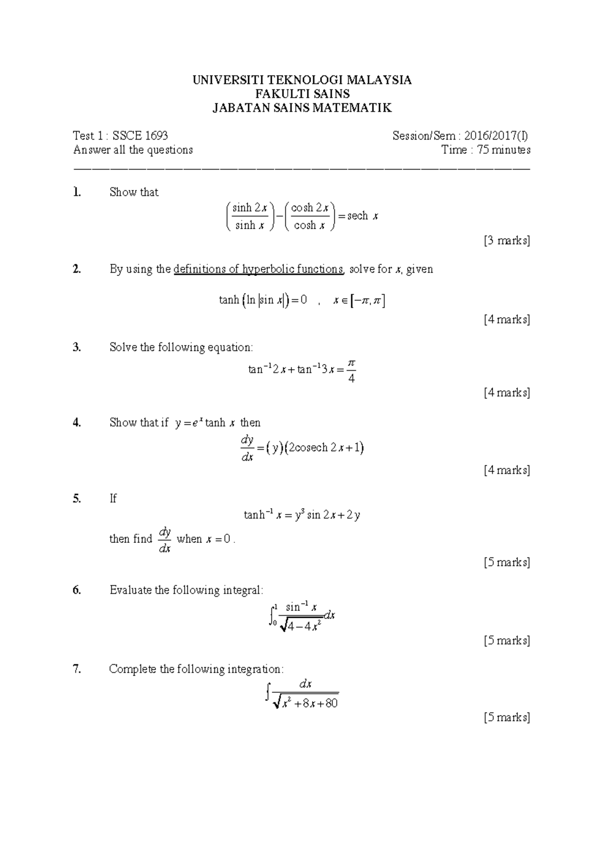 Test1SSCE1693-16171-Question past year test PYQ - Engineering ...