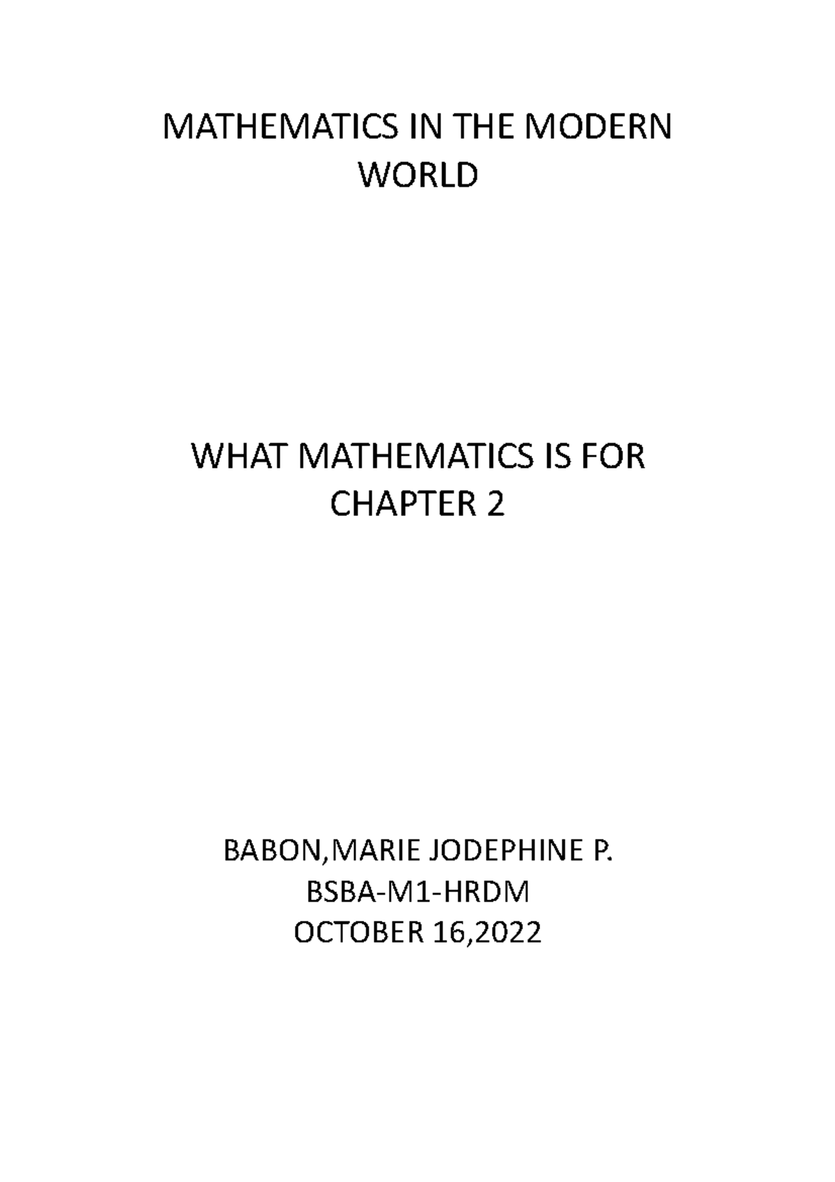Vignette - how important mathematics - MATHEMATICS IN THE MODERN WORLD ...
