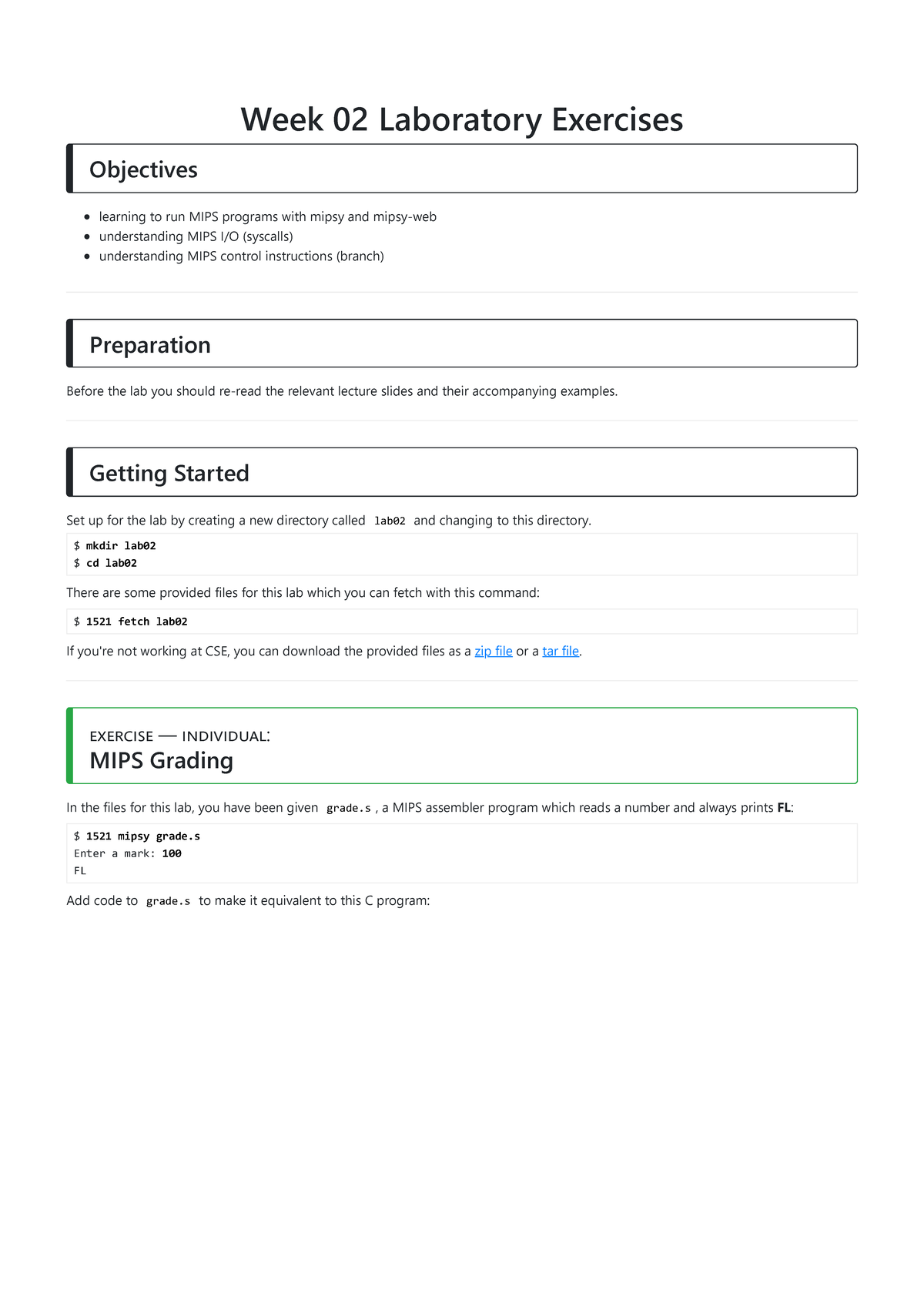 COMP1521 23T2 — Week 02 Laboratory Exercises - Week 02 Laboratory Exercises Objectives learning ...