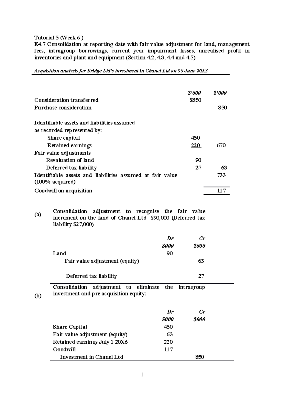 Guidance on tute 5 - Tutorial 5 - Tutorial 5 (Week 6 ) E4 Consolidation ...