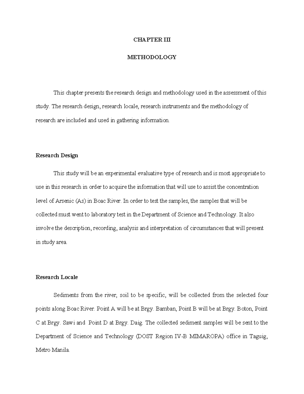 Chapter III - CHAPTER III METHODOLOGY This chapter presents the ...