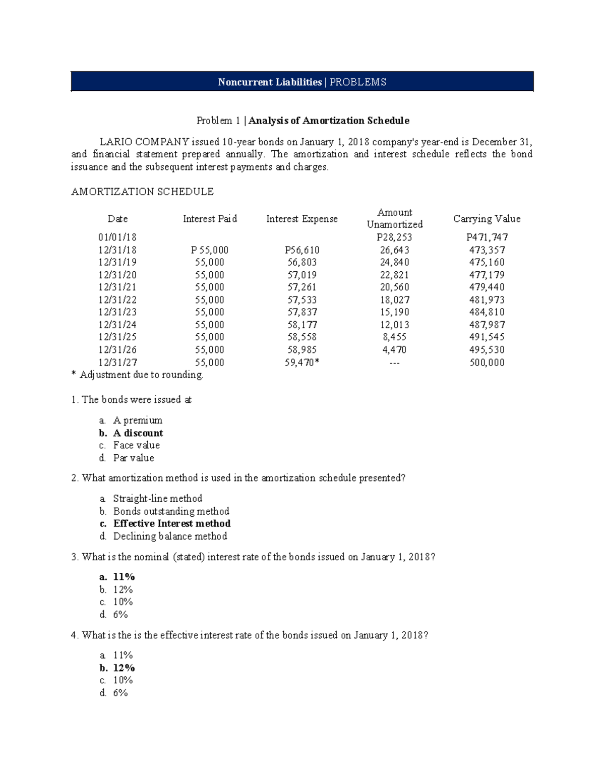 515405130 ACCP306 Project NCL PROB - Noncurrent Liabilities | PROBLEMS ...