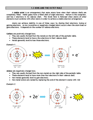 2.1 - Ionic Compounds Worksheet - CHEMICAL BONDING Involves the ...