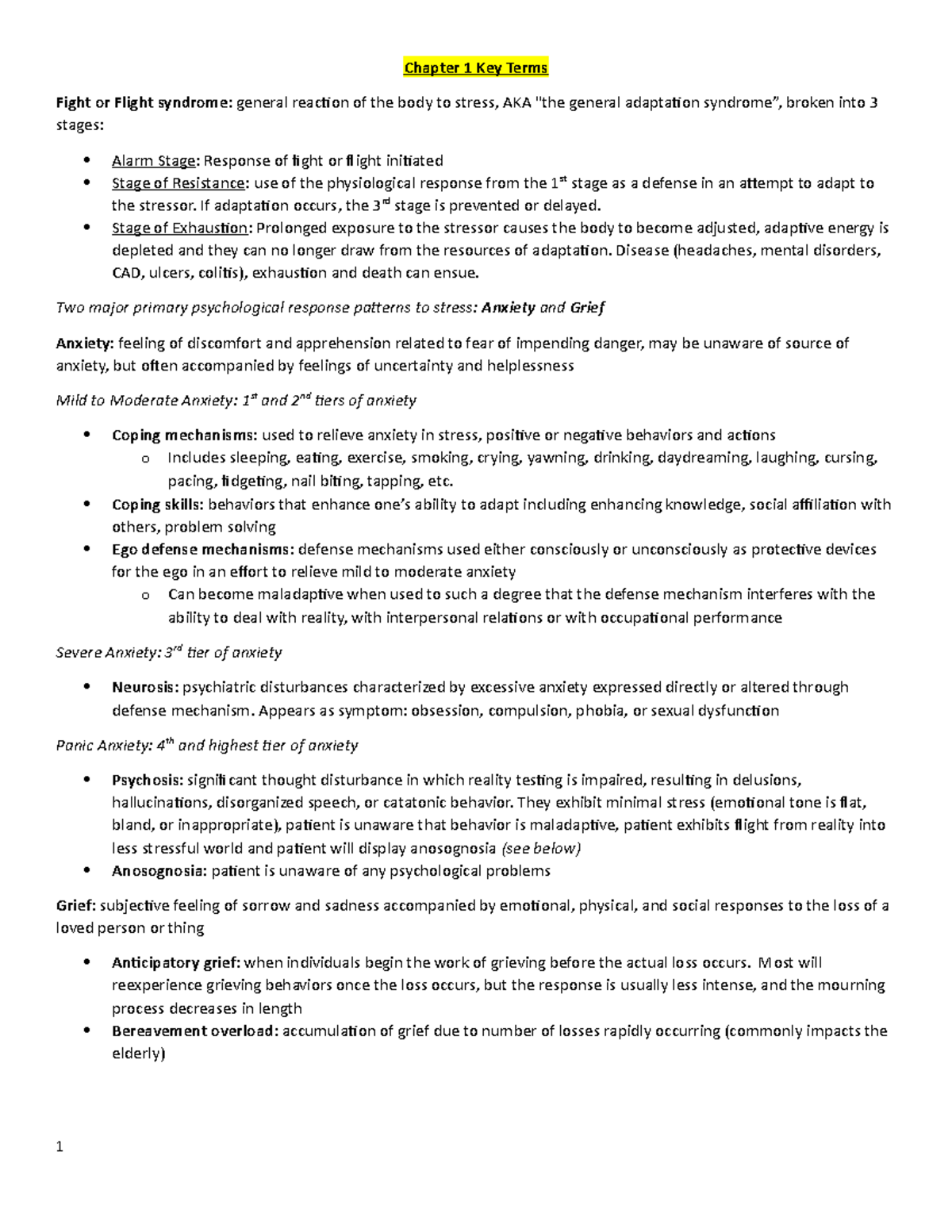 LPN 190, exam 4 - PLN study guide - Chapter 1 Key Terms Fight or Flight ...