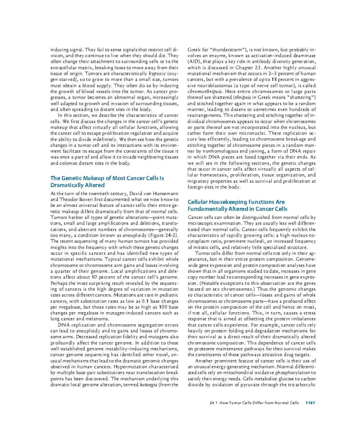 Cancer metabolism from Lodish - Molecular Cell Biology (8th edition ...