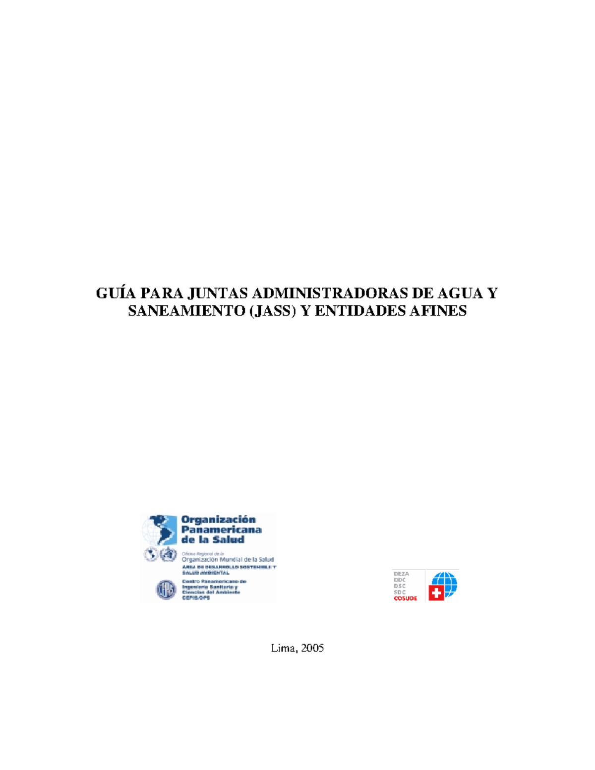 166met-capacit Jass - GUÍA PARA JUNTAS ADMINISTRADORAS DE AGUA Y SANEAMIENTO (JASS) Y ENTIDADES ...