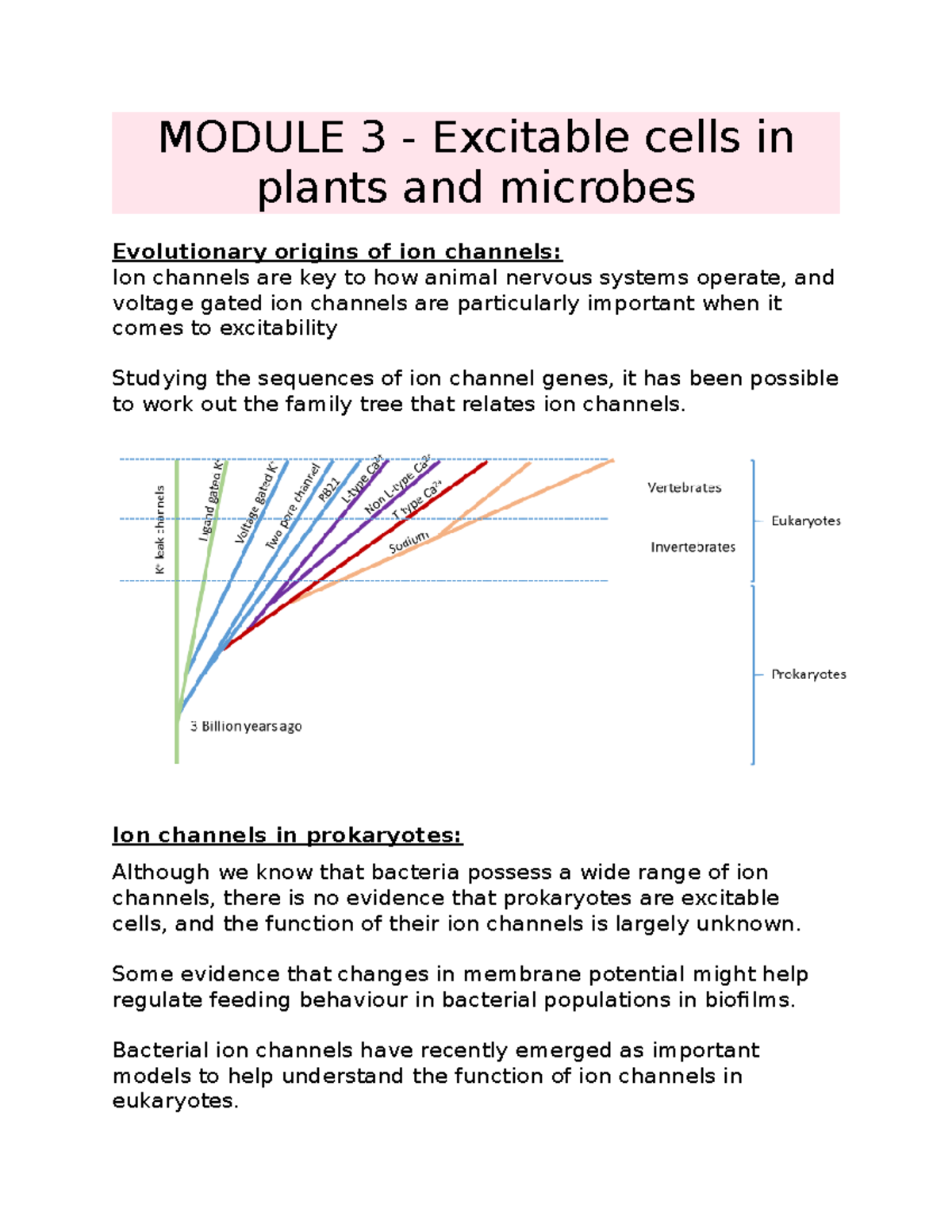 Module 3 - Excitable Cells IN Plants AND Microbes - MODULE 3 ...
