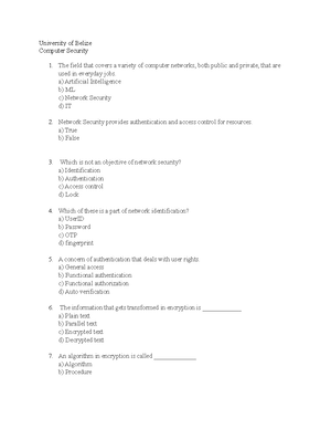 Introduction to computers - University of Belize Introduction to Computers Questions and Answers ...