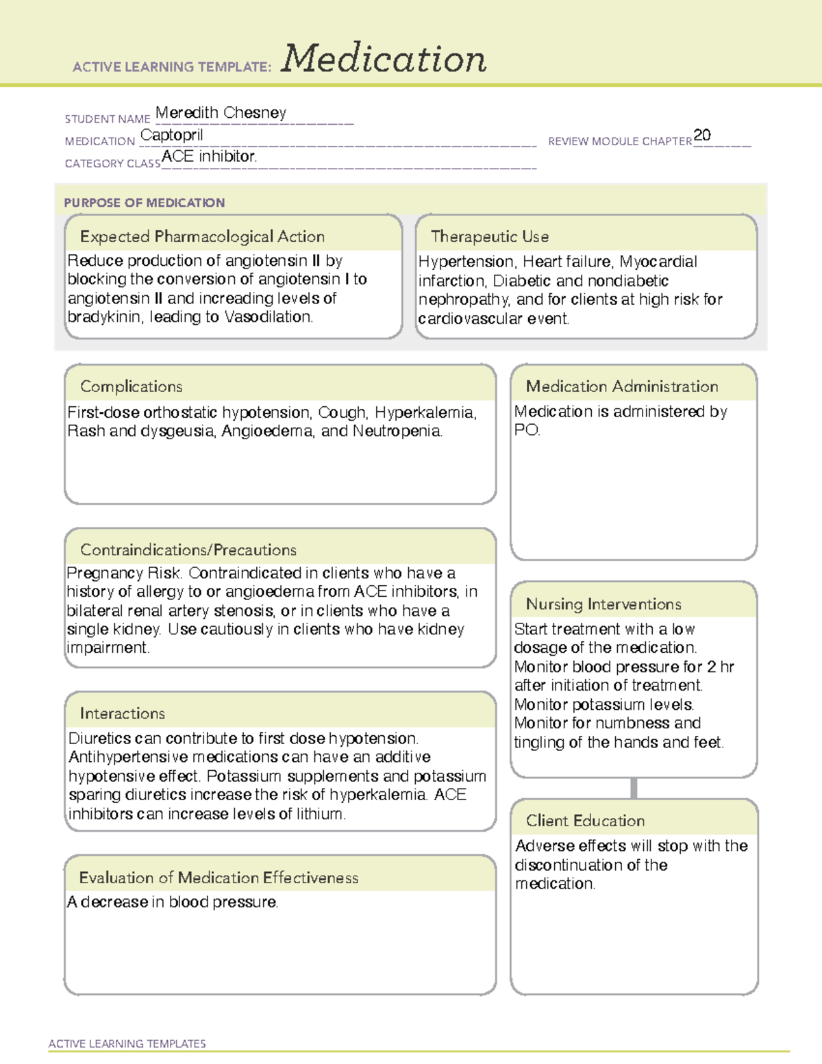 ATI medication template 926 - ACTIVE LEARNING TEMPLATES Medication ...