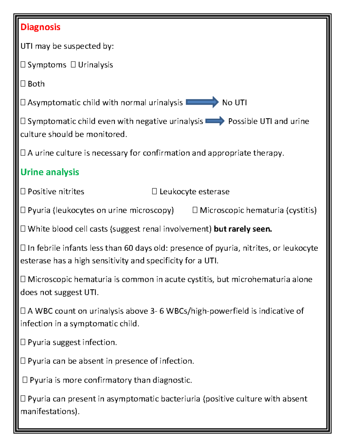Ped-UTI diagnosis - Diagnosis UTI may be suspected by: ฀ Symptoms ...