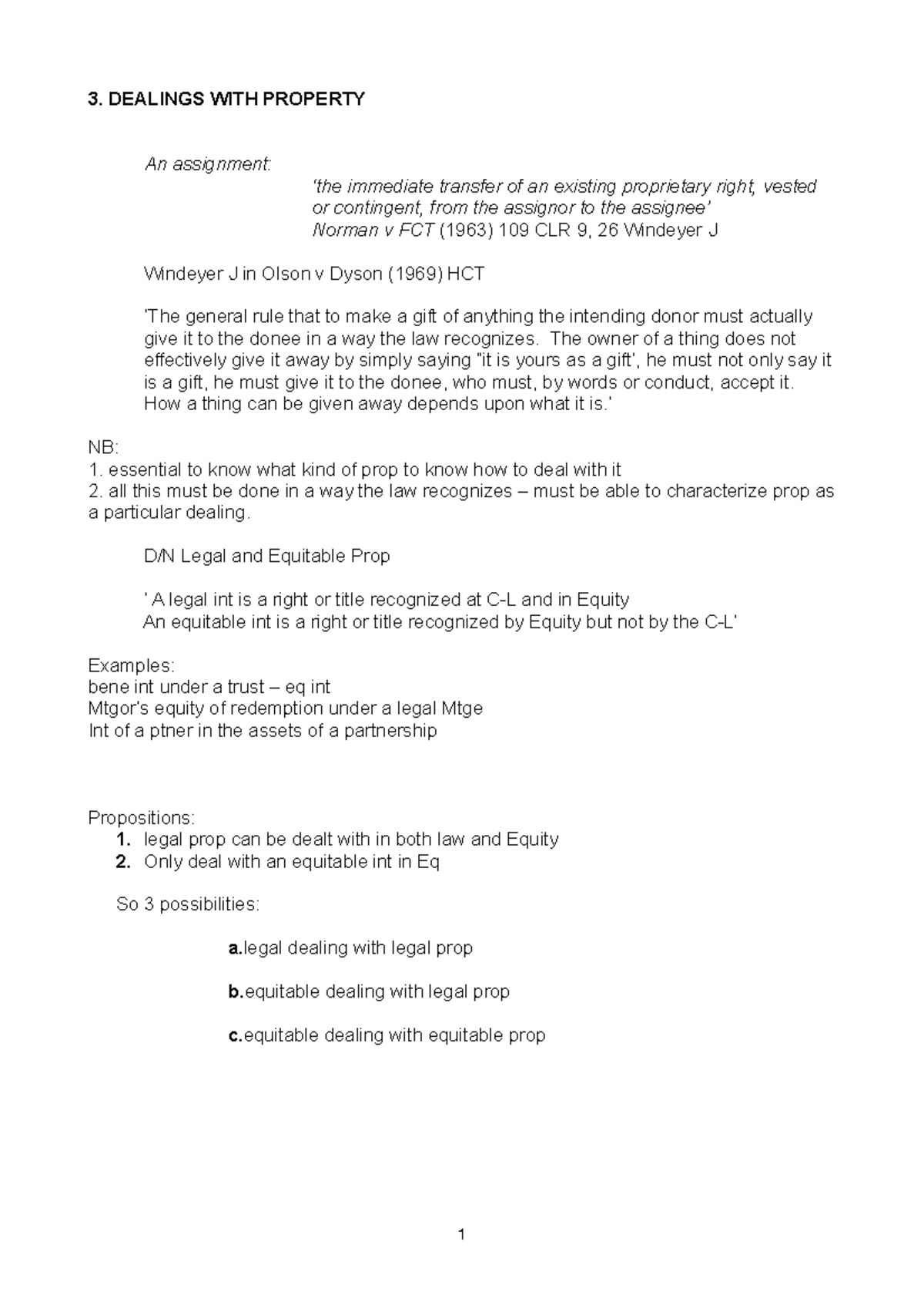 03-Additional-Notes - Exam Notes - 3. DEALINGS WITH PROPERTY An ...