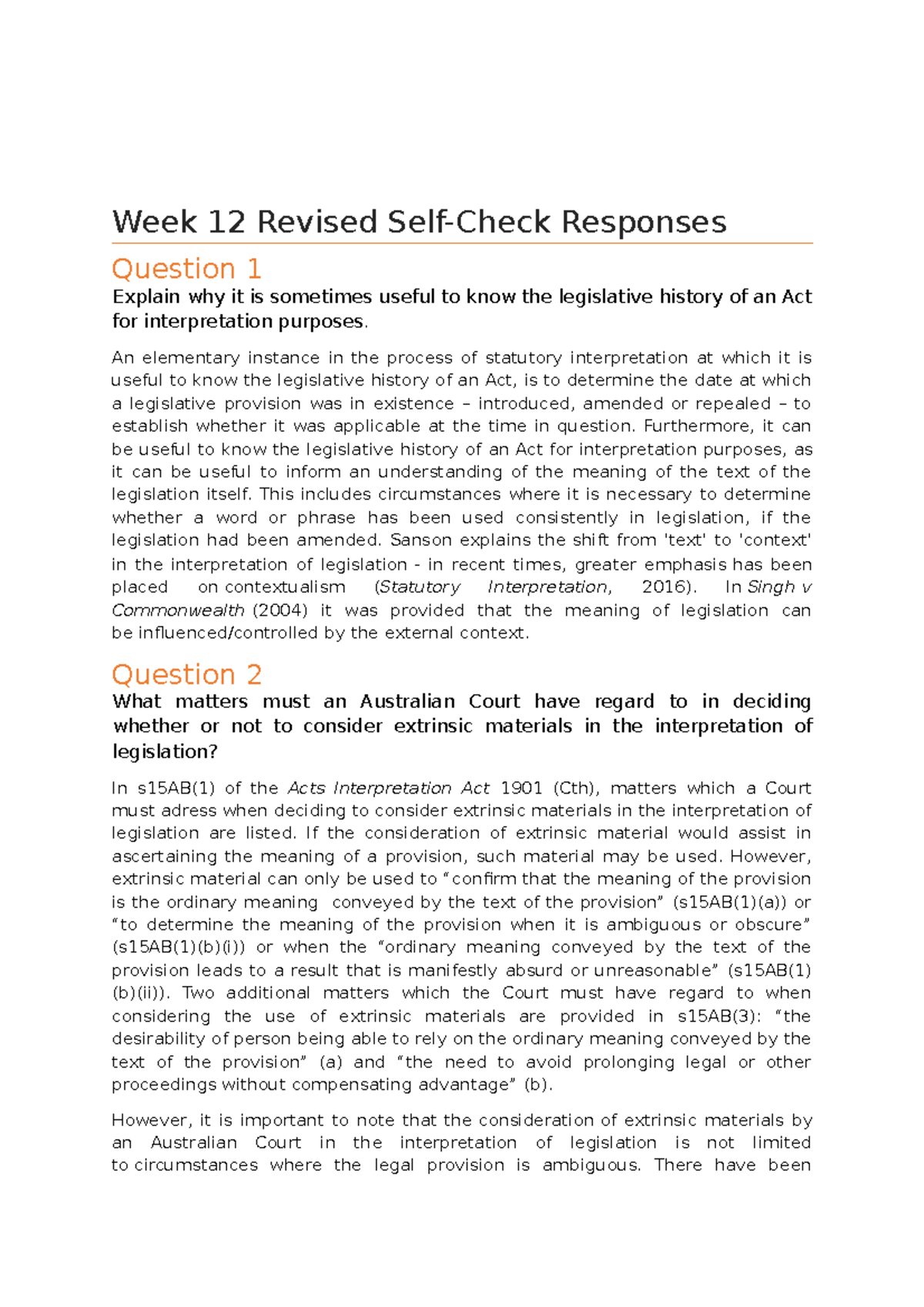 Week 12 Self-Check Response - Week 12 Revised Self-Check Responses ...