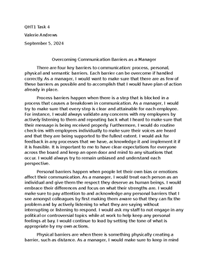 QHT1- Task 1 - task 1 - ABC Company Memo To: Supervisor From: Valerie ...