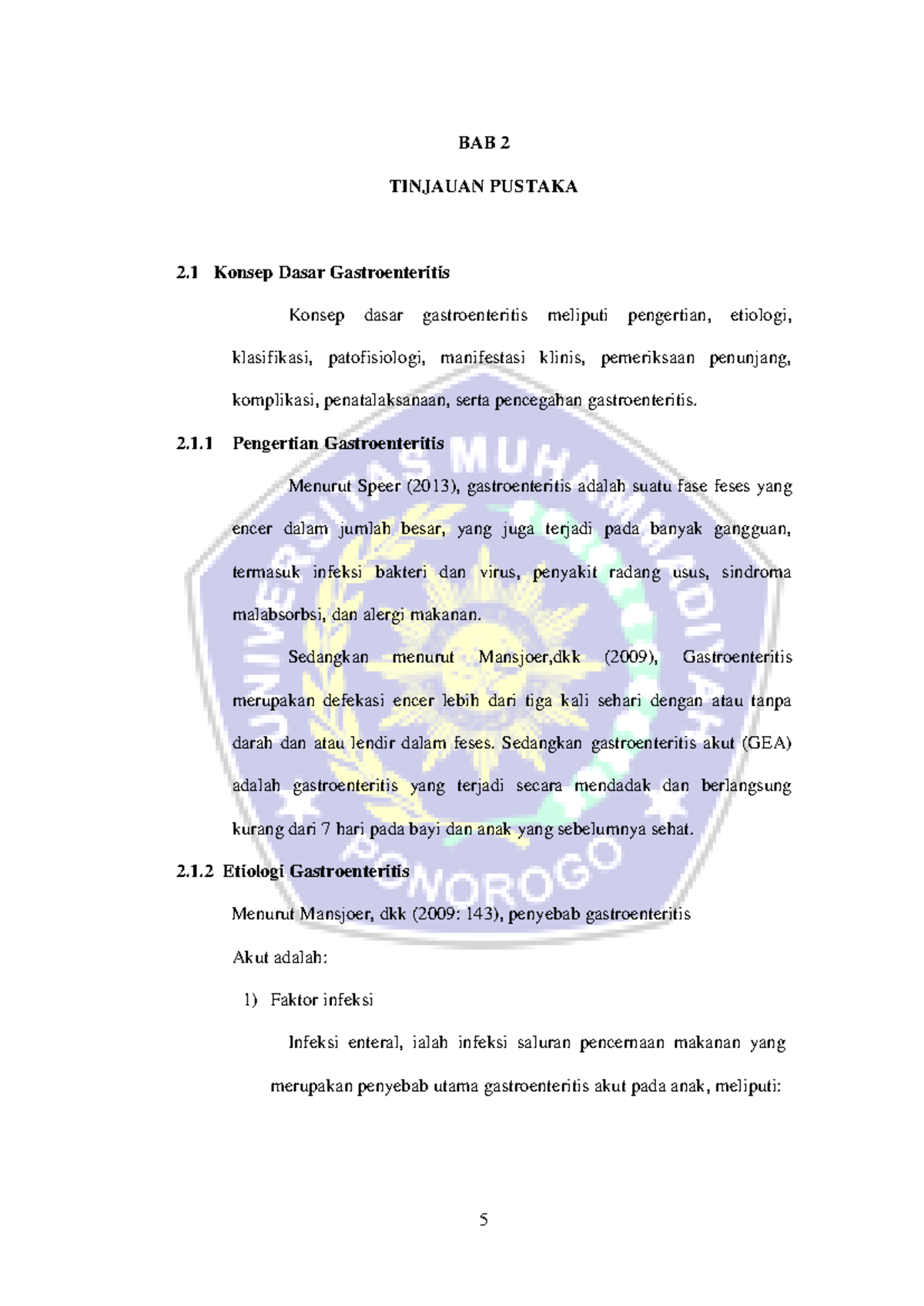 BAB 2 - Laporan pendahuluan - 5 BAB 2 TINJAUAN PUSTAKA 2 Konsep Dasar ...