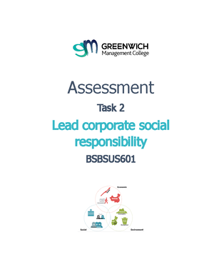 Unit 4 5036 Assignment Brief 1 - Unit 4: Leadership and Management Assignment Brief 1 Student ...