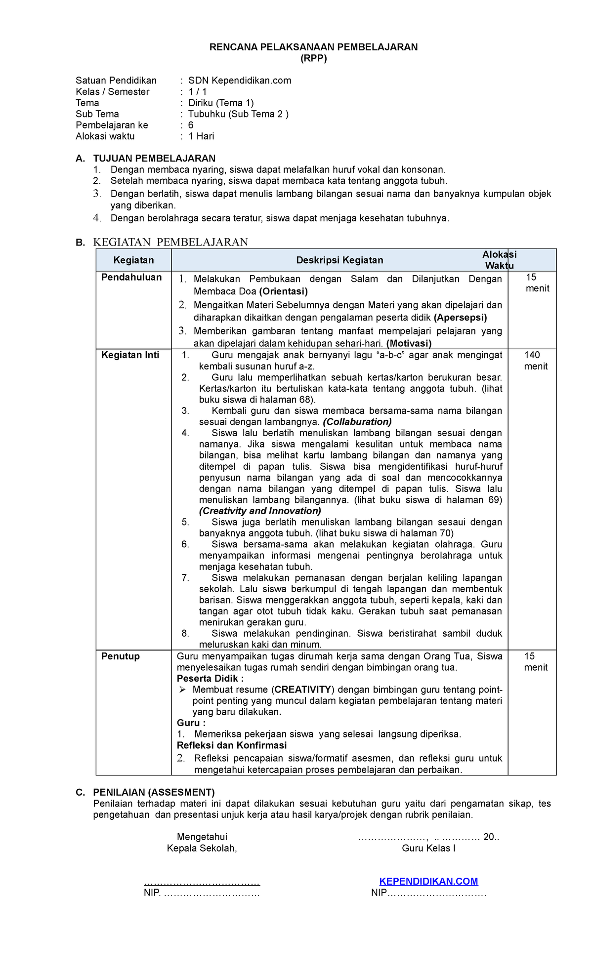 1.1.2.6 (kependidikan - RENCANA PELAKSANAAN PEMBELAJARAN (RPP) Satuan ...