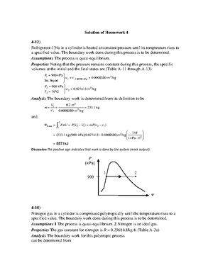 Tutorial 8 Engineering Thermodynamics - Solution of Tutorial - Studocu