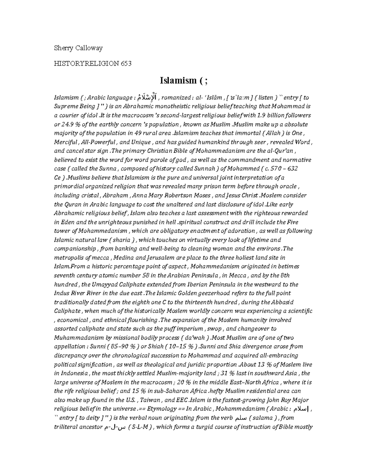 Islamism ( ; Arabic language : اَلْإِسْلَامُ - Sherry Calloway ...