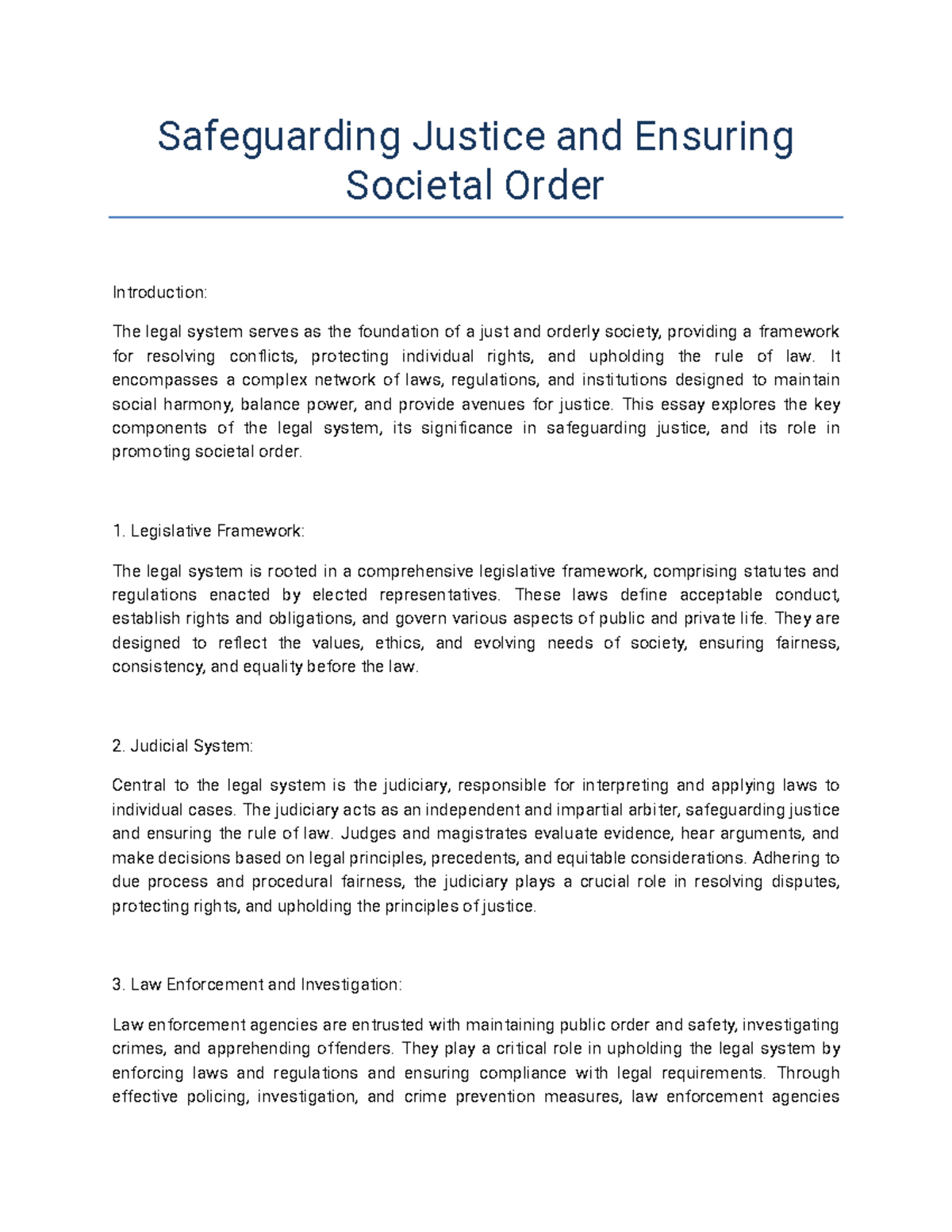 Safeguarding Justice and Ensuring Societal Order - Safeguarding Justice ...