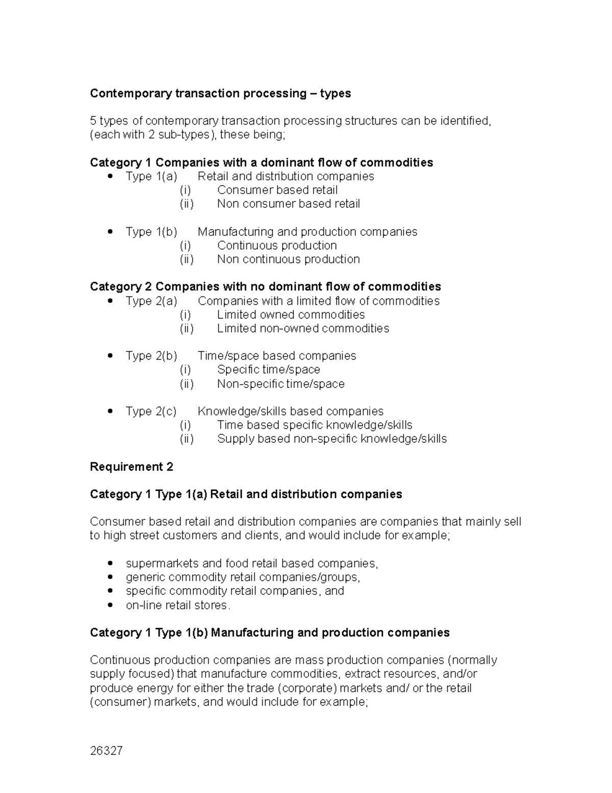 Information systems 5 - Lecture notes 5 - Contemporary transaction ...