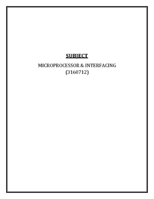 Microprocessor AND Interfacing Question BANK - Sr No. CHAPTER NO - 1: Introduction to - Studocu