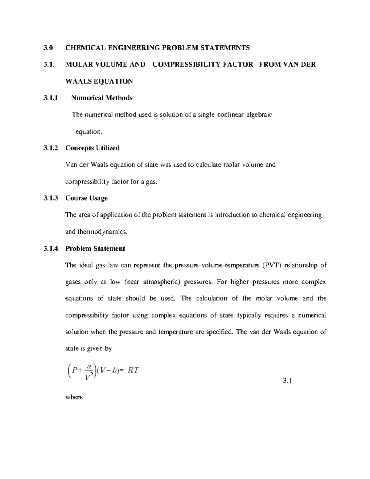 Sample Problems - 3 CHEMICAL ENGINEERING PROBLEM STATEMENTS 3. MOLAR ...