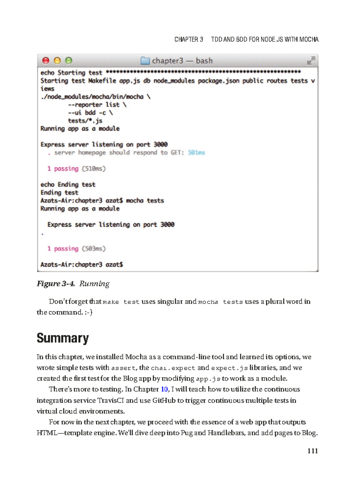 Practical Node Js 27 Don T Forget That Make Test Uses Singular And Mocha Tests Uses A Plural