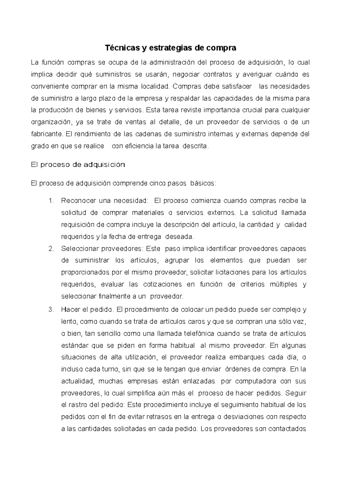 Técnicas y estrategias de compra - Técnicas y estrategias de compra La ...