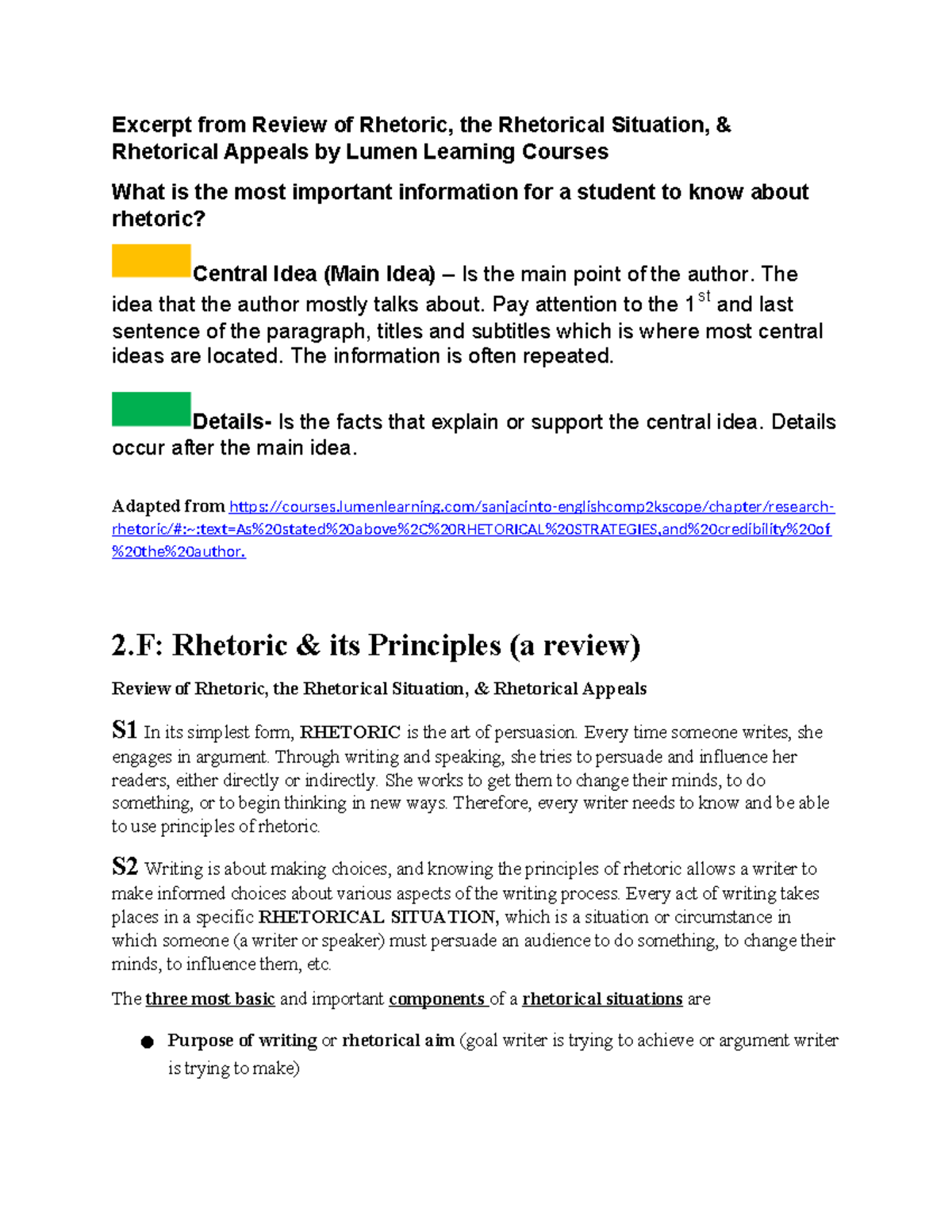 Rhetoric and its Principles - Excerpt from Review of Rhetoric, the ...