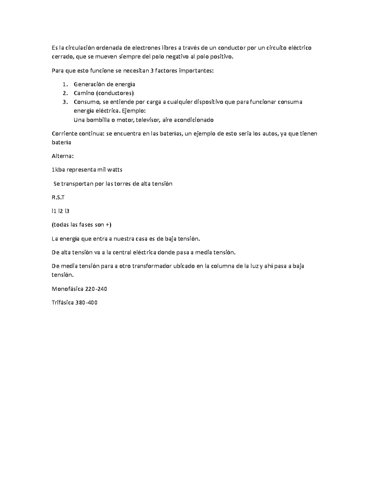 Es la circulación ordenada de electrones libres a través de un ...