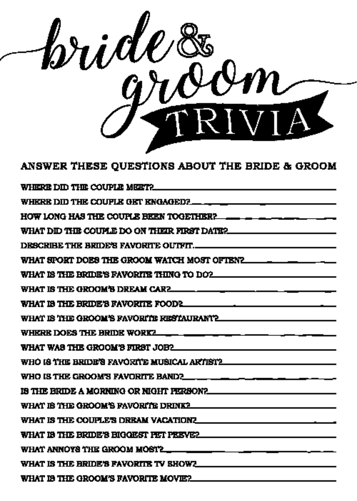000039 Bride Groom Trivia 5x7 Single White Background - NURS 6350 - Studocu