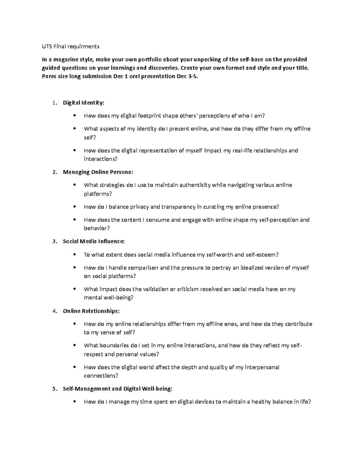 Uts-final-output - activity - UTS Final requirments In a magazine style ...
