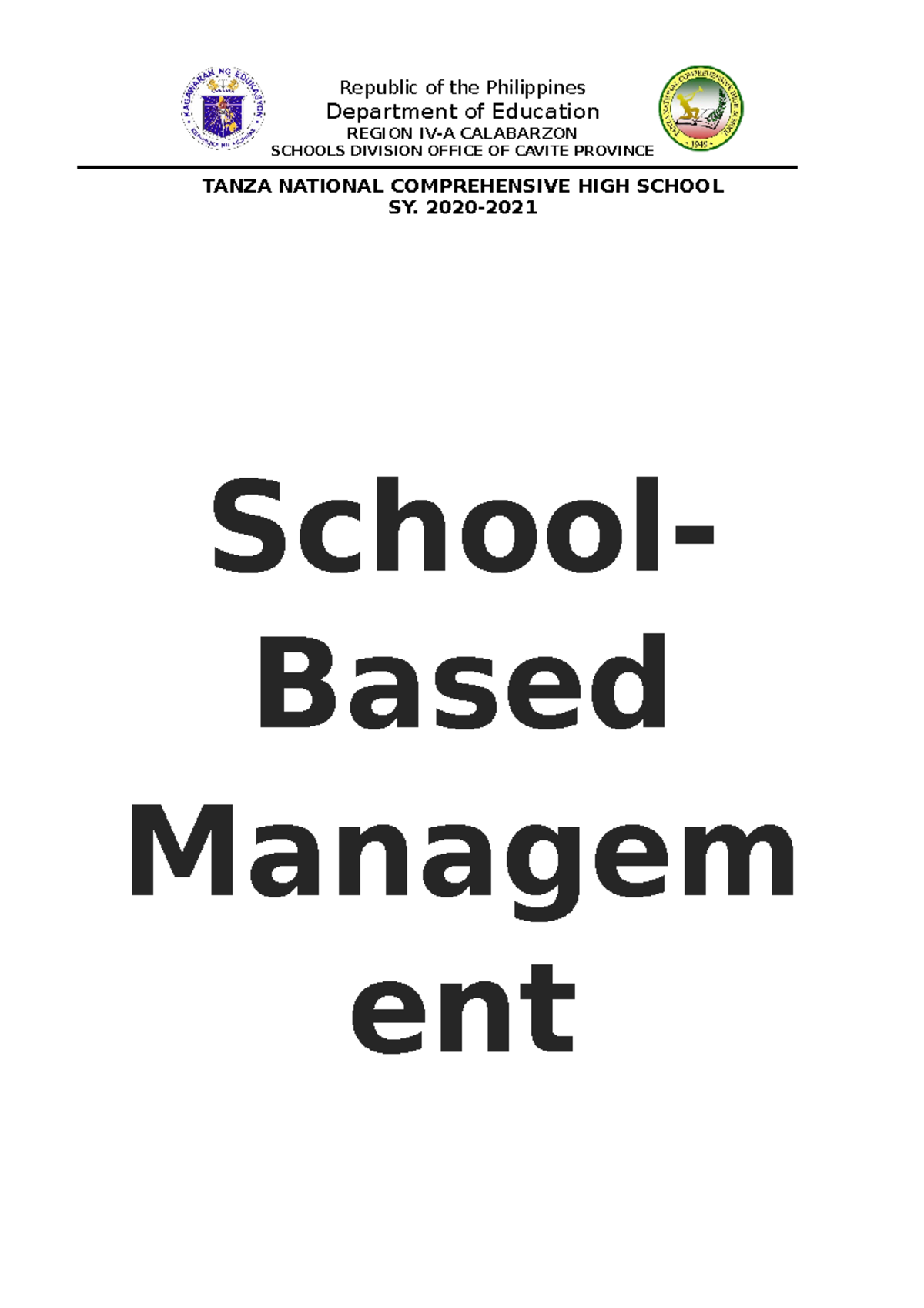 School Based Management - Mngt & Leadership - Studocu