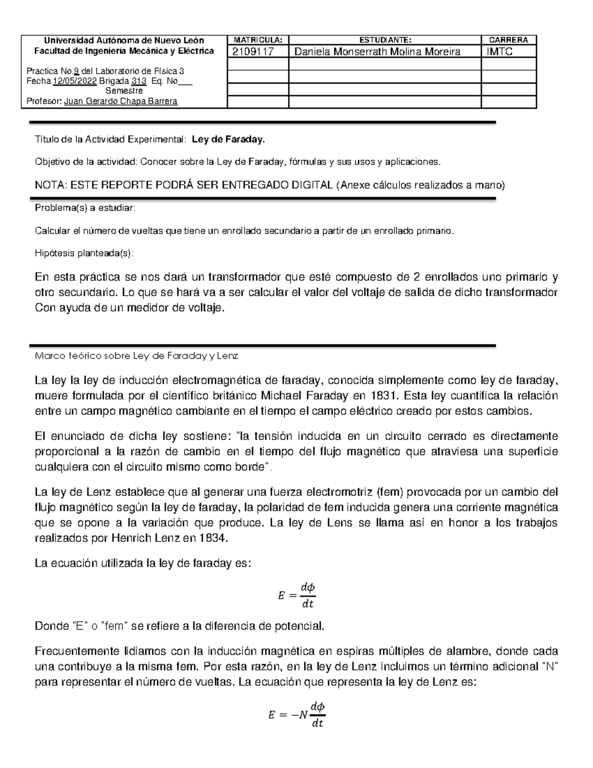 Práctica 9 Practica 9 Laboratorio De Física 3 Fime Universidad