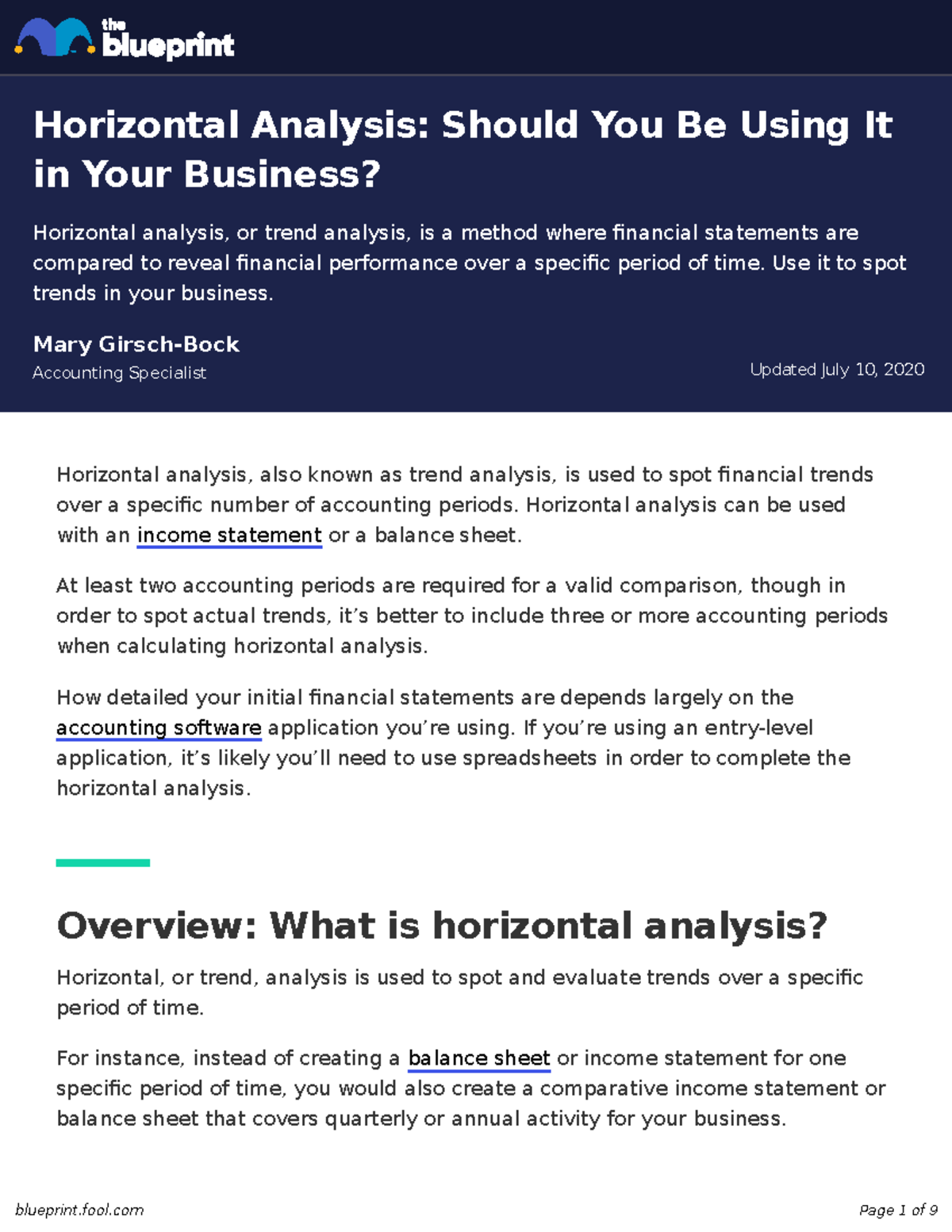 Horizontal-analysis notes on what is HA - Updated July 10, 2020 ...