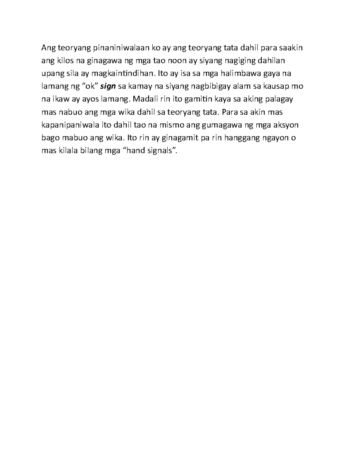 Filipino project for highschool - Big History - Studocu