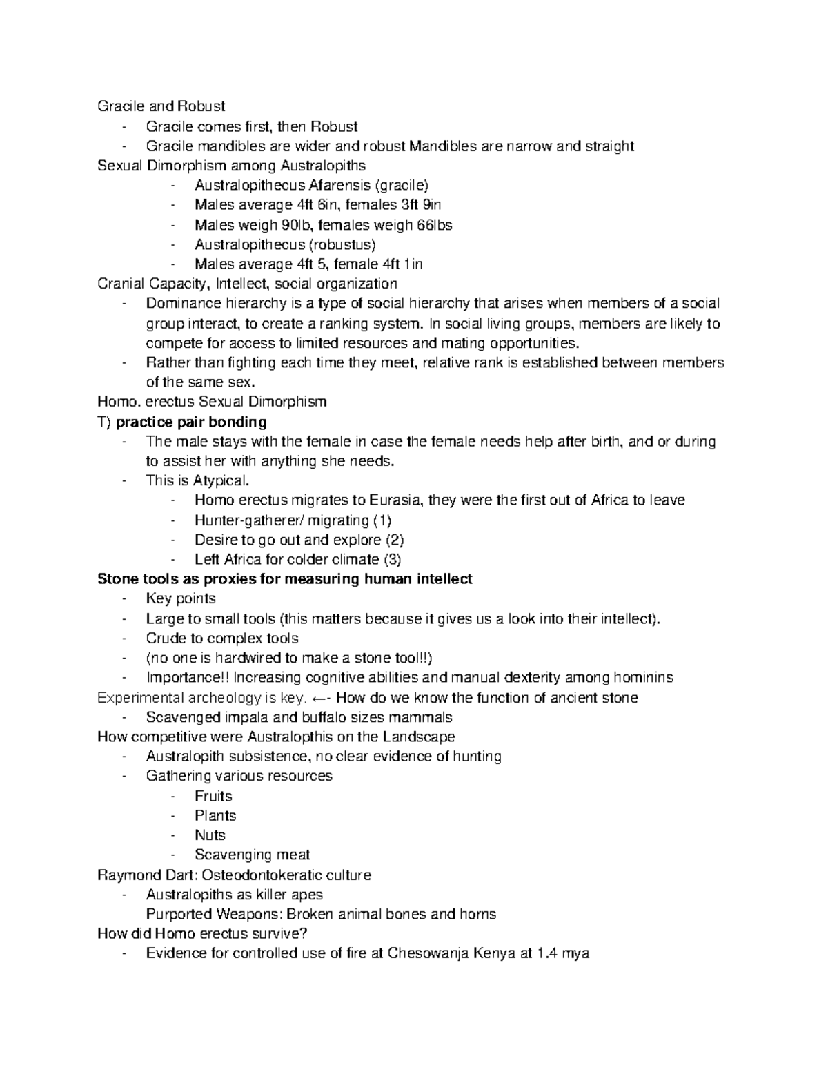 Human evolution Cognition copy - Gracile and Robust - Gracile comes ...