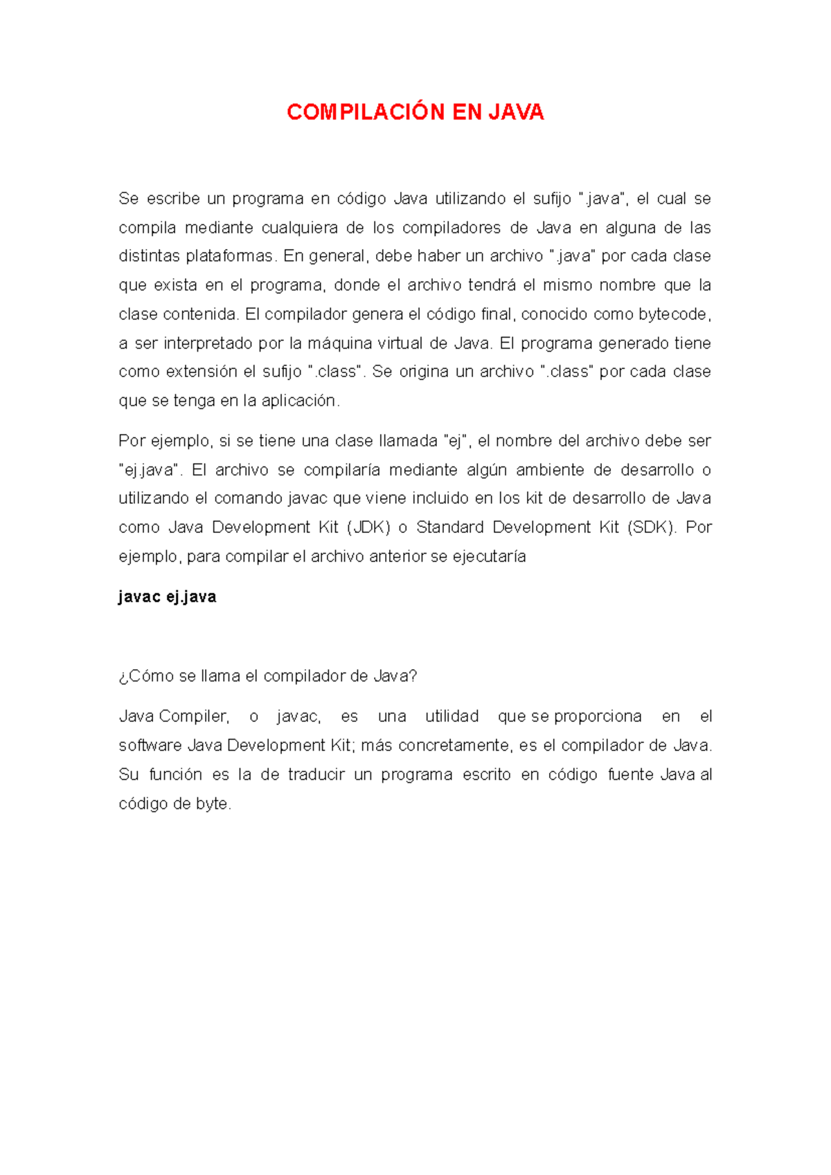 Compilación EN JAVA Practicas para el año - COMPILACIÓN EN JAVA Se ...