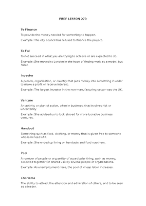 PREP- Lesson 265 - ... - LESSON 265 To Evolve to develop gradually, or ...