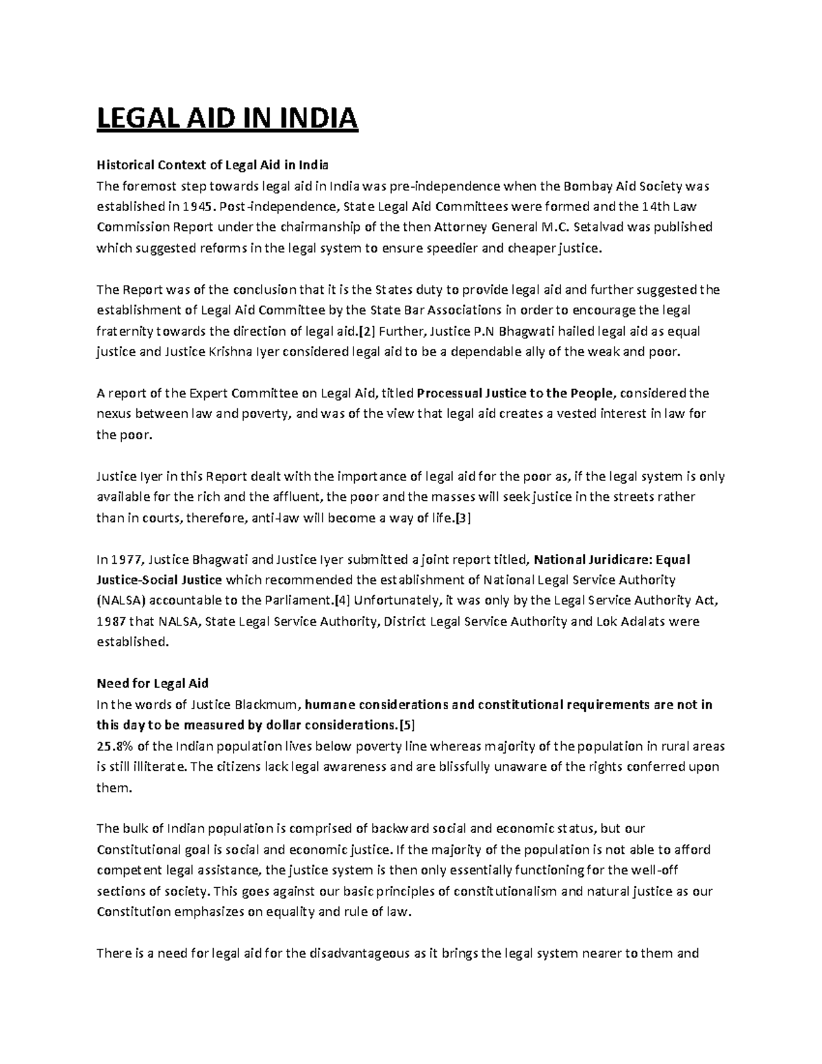 legal aid in india - Post-independence, State Legal Aid Committees were ...