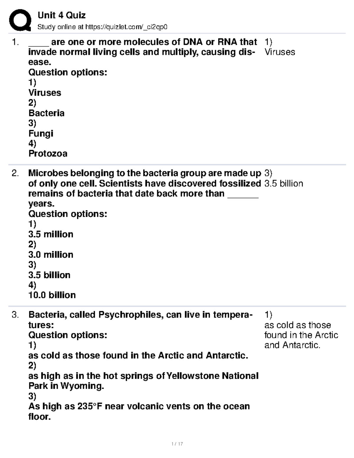 Unit 4 Quiz - Study Materials - Study online at quizlet/_ci2qp ____ are one or more molecules of ...